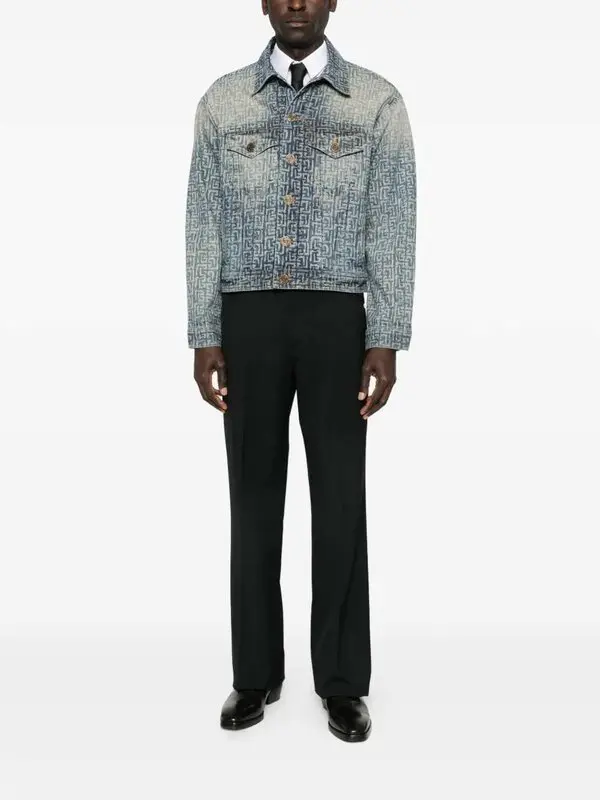 Balmain Monogrammed Denim Jacket