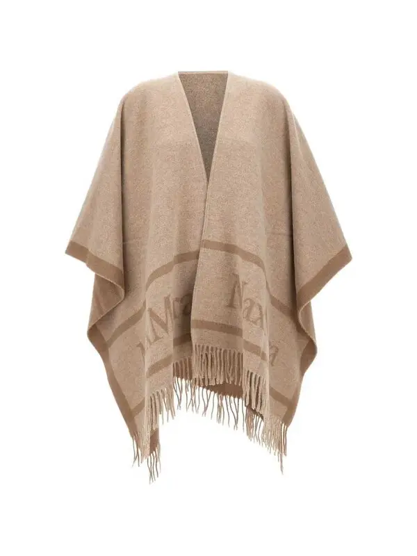 Brunello Cucinelli Fringed Poncho - Brown