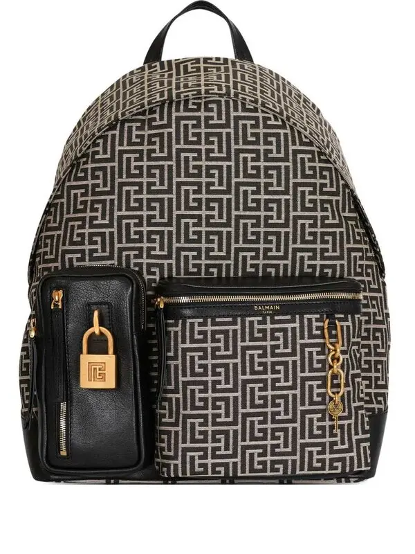 Balmain Pulse Backpack With Jacquard Monogram - Multi