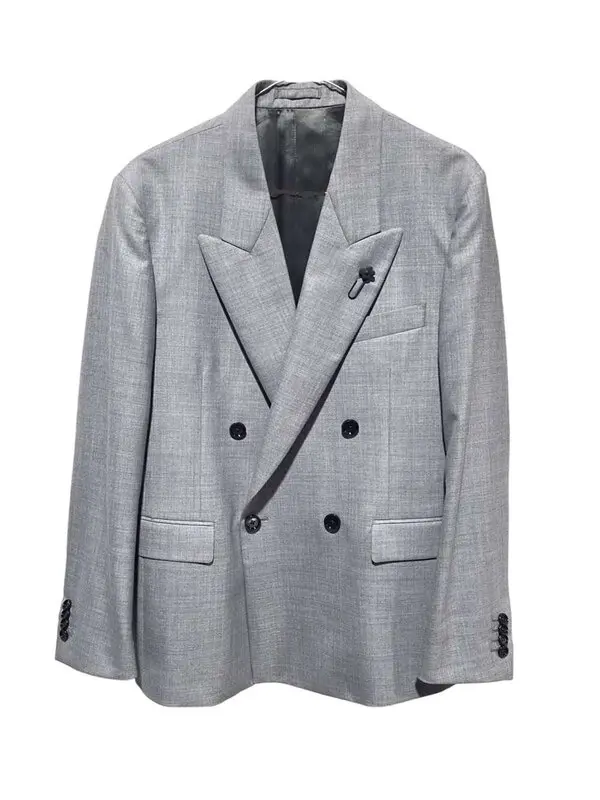 LARDINI Double-breasted Blazer - Grey