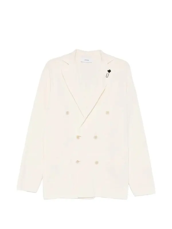 LARDINI Double-breasted Blazer - White
