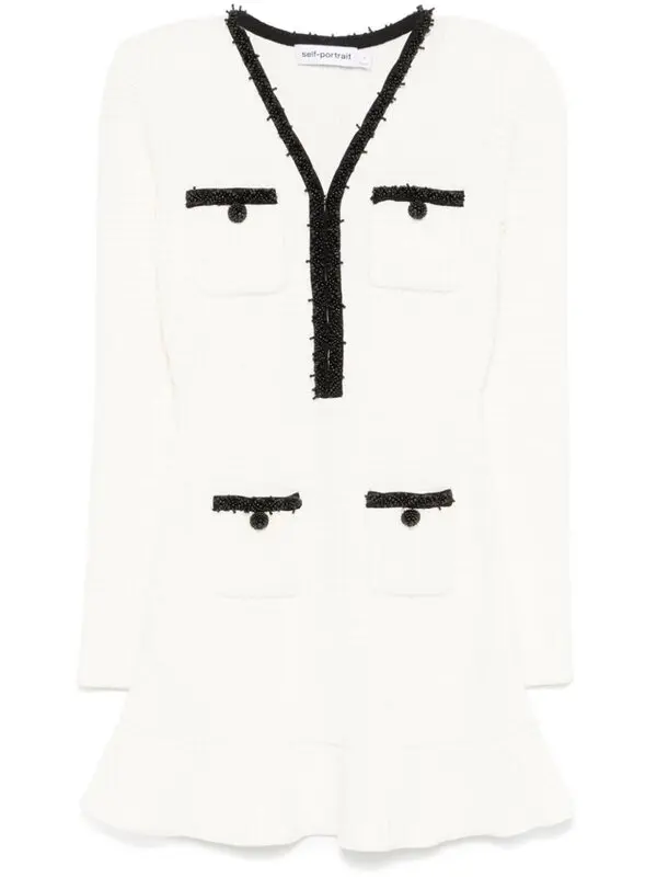 SELF-PORTRAIT Short Dress - White