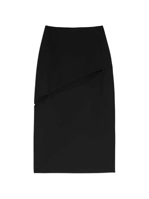 JIL SANDER Midi Skirt With Cut-out Detail - Black