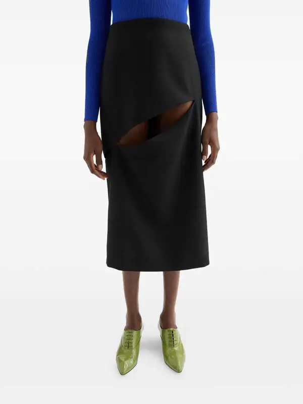 JIL SANDER Midi Skirt With Cut-out Detail