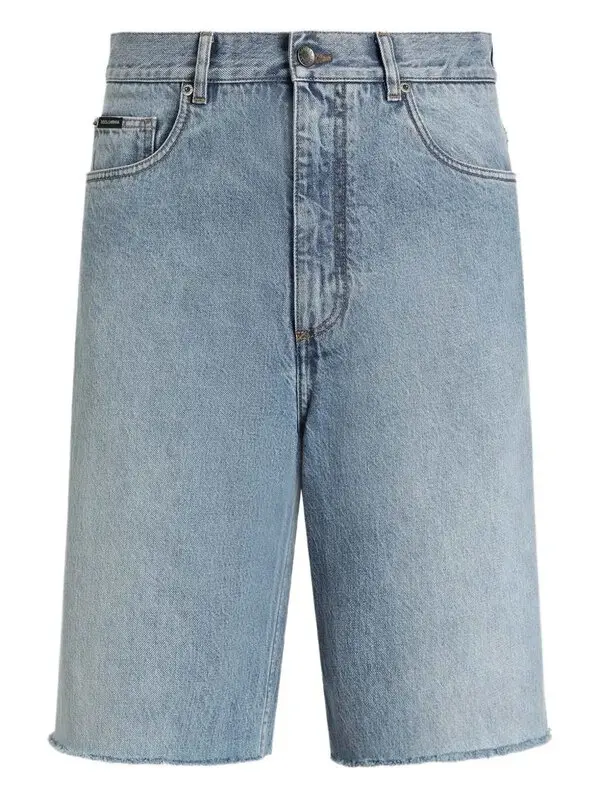 Dolce & Gabbana Logo Denim Shorts - Blue
