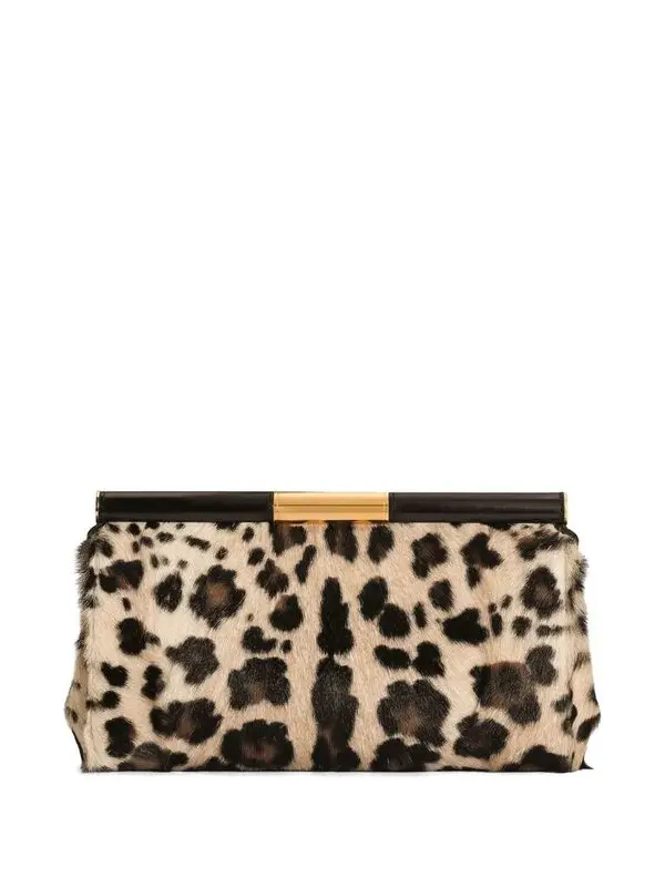Dolce & Gabbana Marlene Leopard Print Goatskin Shoulder Bag