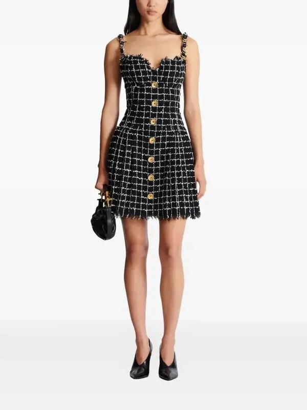 Balmain Tweed Dress With Chain