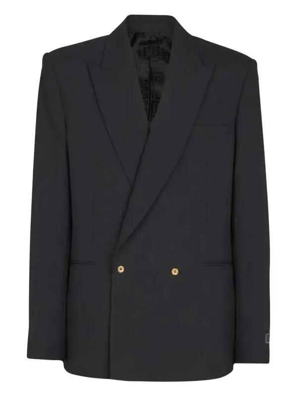 Balmain Double-breasted Wool Blazer - Black