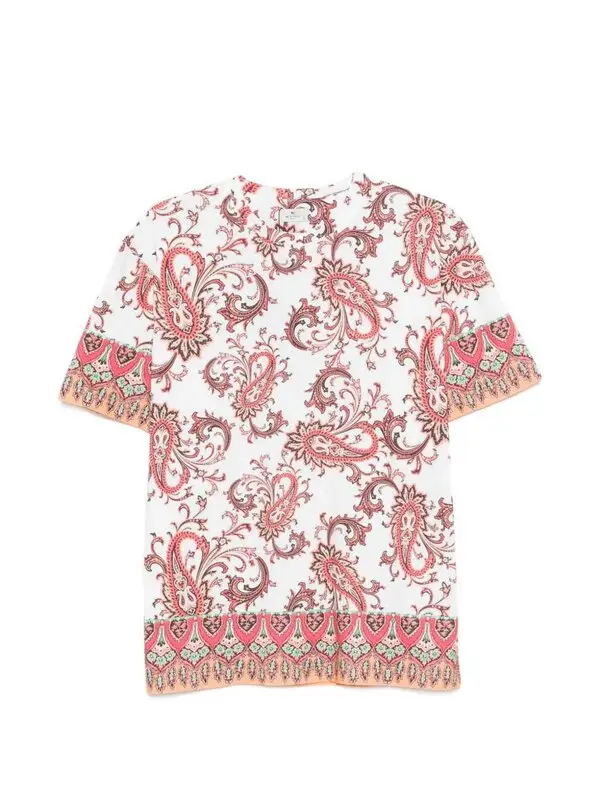 Etro T-shirt With Paisley Trim - Multi