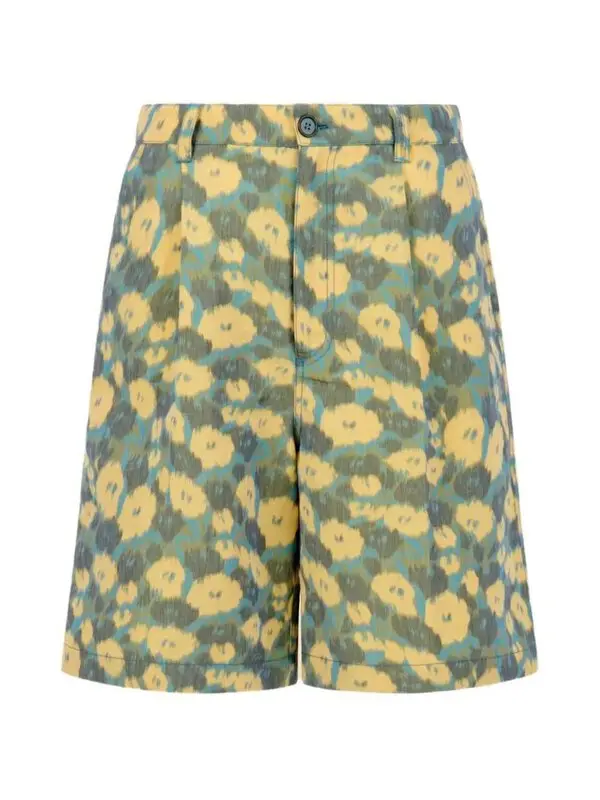 Marni Floral Pleated Shorts - Green