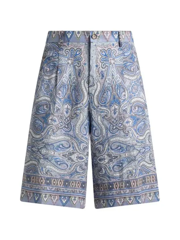 Etro Paisley Print Shorts - Blue