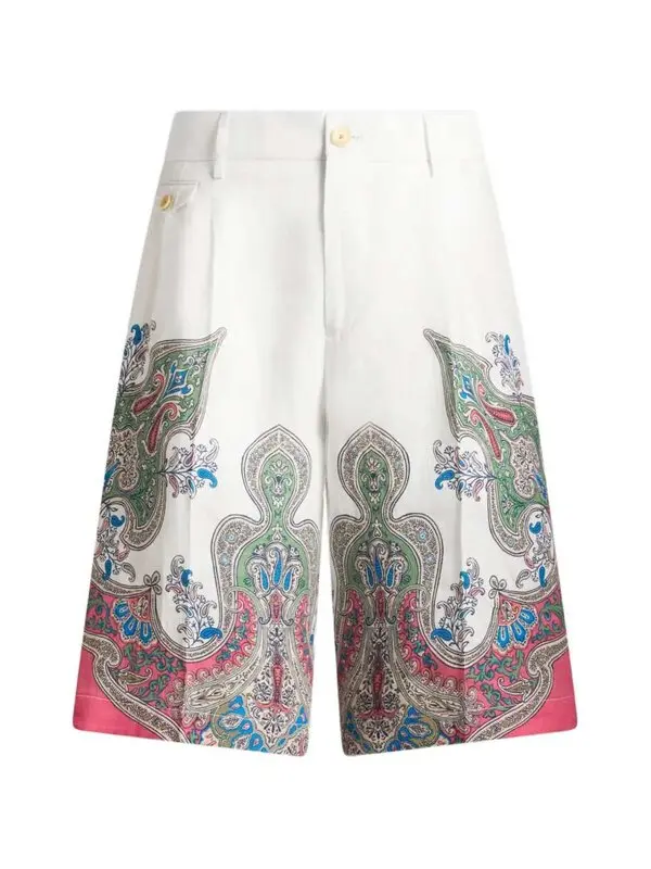 Etro Paisley Print Shorts - White