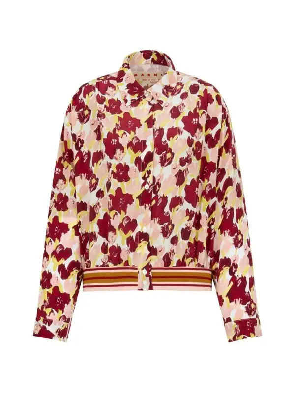 Marni Floral Striped Silk Shirt - Multi