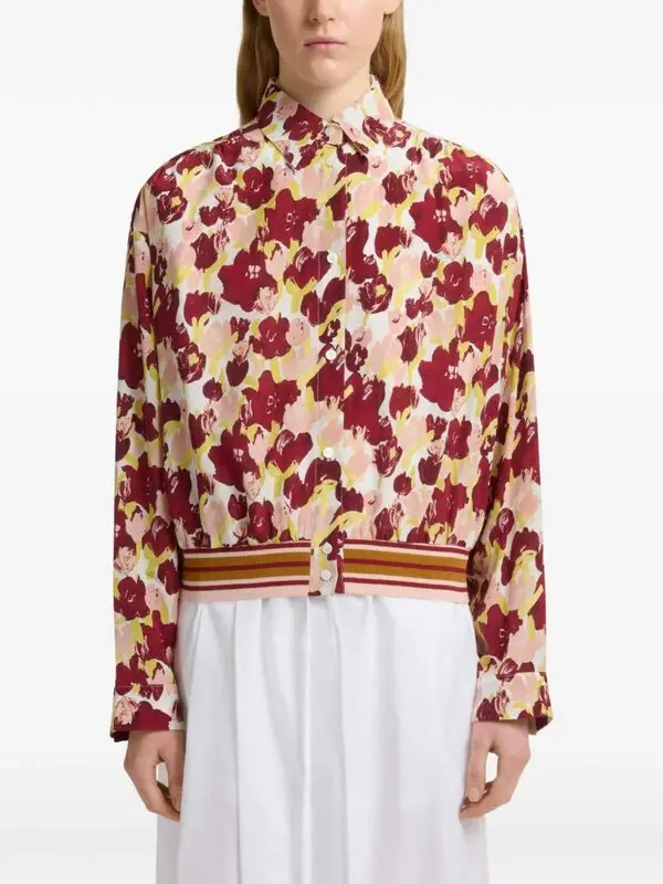 Marni Floral Striped Silk Shirt