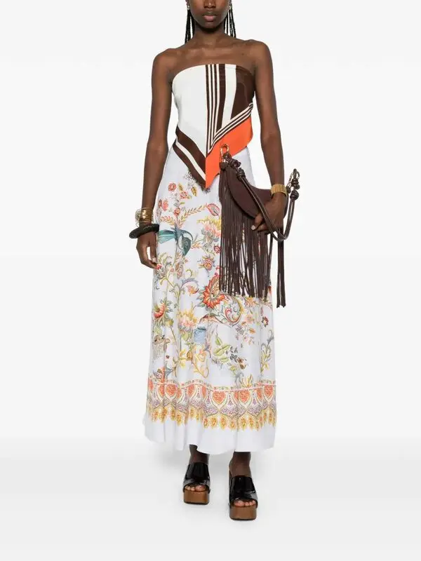 Etro Long Floral Semi-circle Skirt - Multi