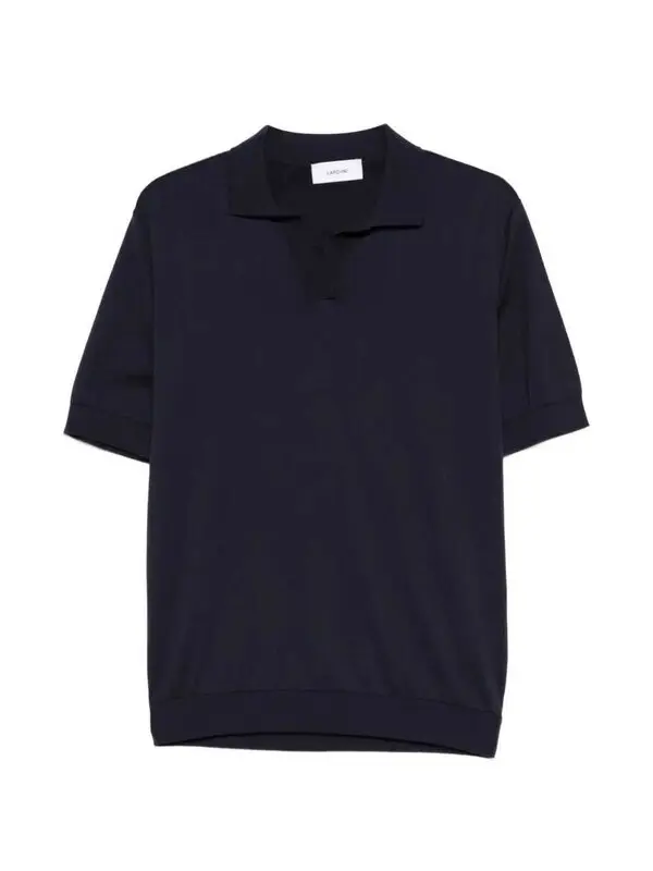 LARDINI Open-neck T-shirt - Blue