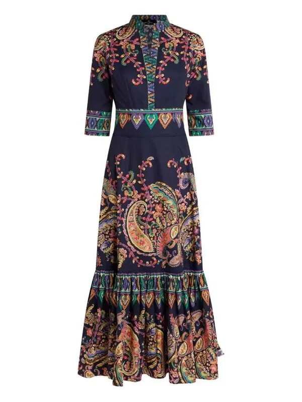 Etro Long Paisley Print Dress - Multi