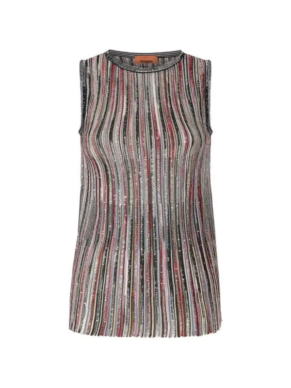 Missoni Striped Top Decorated With Sequins - Multi