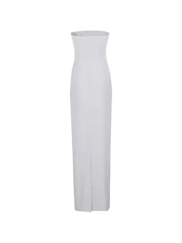 Norma Kamali Long Strapless Silk Dress