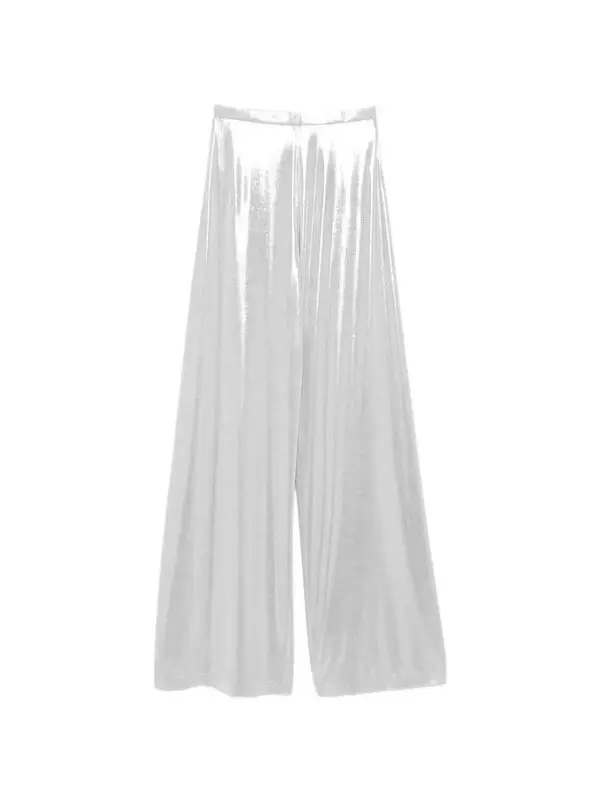 Norma Kamali Bias Wide Leg Trousers - Metallic