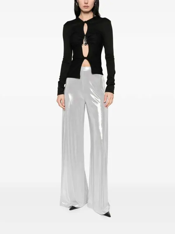 Norma Kamali Bias Wide Leg Trousers - Metallic