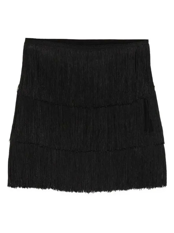 Norma Kamali Fringe Mini Skirt - Black
