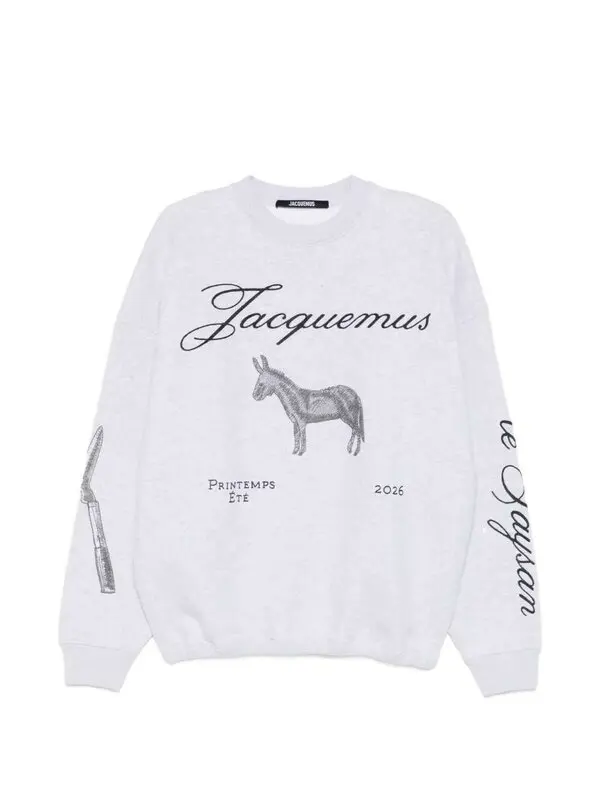Jacquemus Jacquard Sweatshirt With Graphic Print - Grey