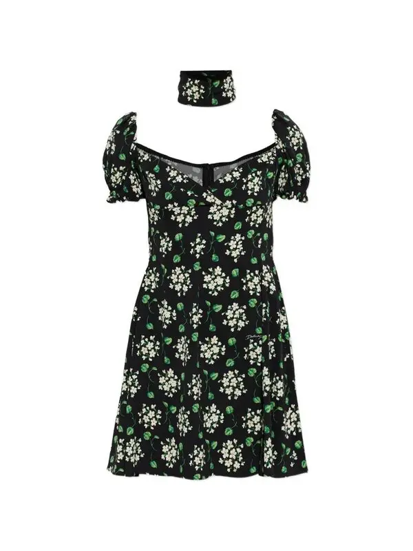 Dolce & Gabbana Floral Mini Dress With Puff Sleeves - Multi