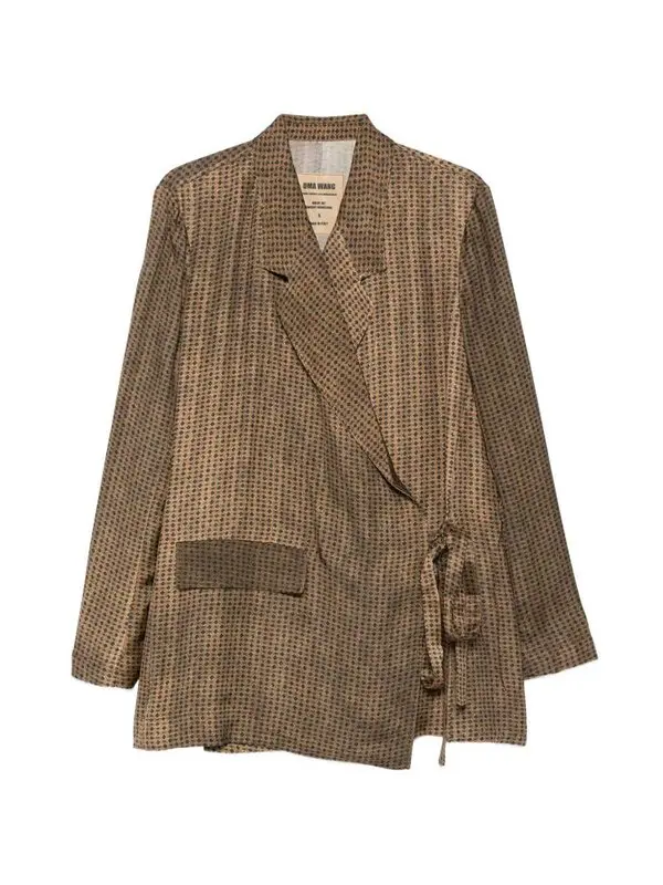 UMA WANG Khloe Belted Jacket With Geometric Pattern