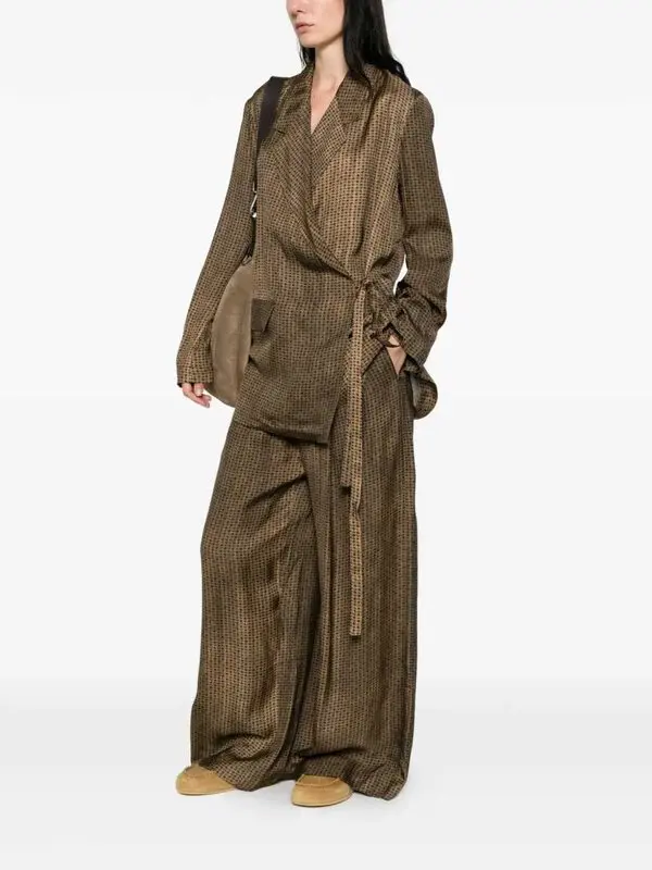 UMA WANG Khloe Belted Jacket With Geometric Pattern