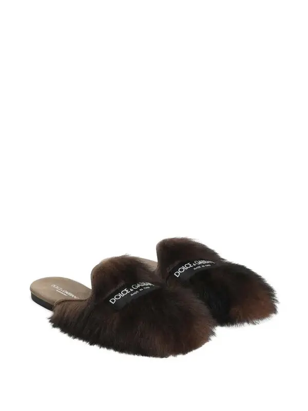Dolce & Gabbana Suede And Shearling Slippers