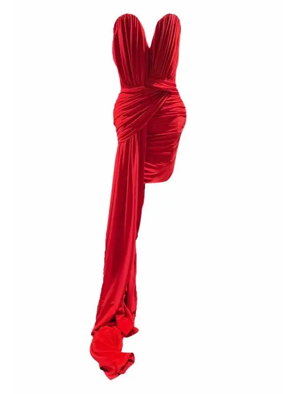 Stella McCartney Asymmetrical Crepe And Jersey Dress - Red