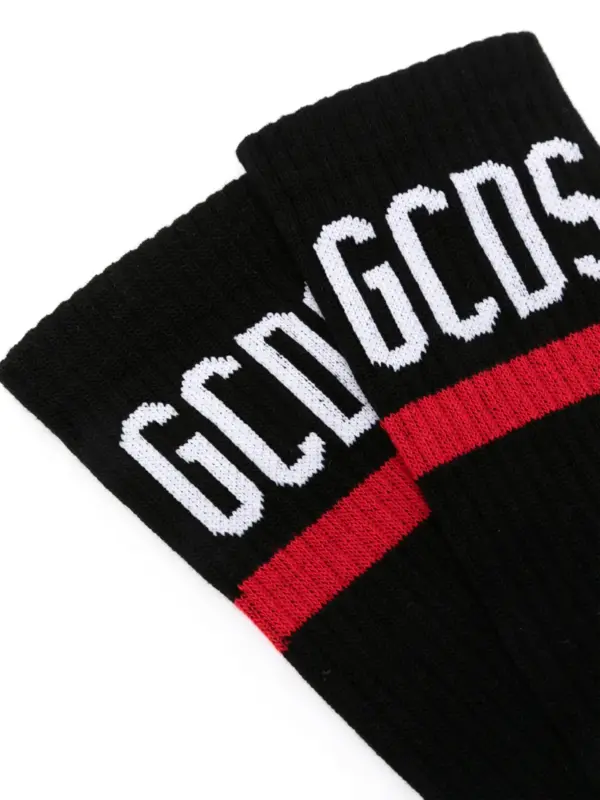 Gcds Crew Neck Socks With Inlaid Logo