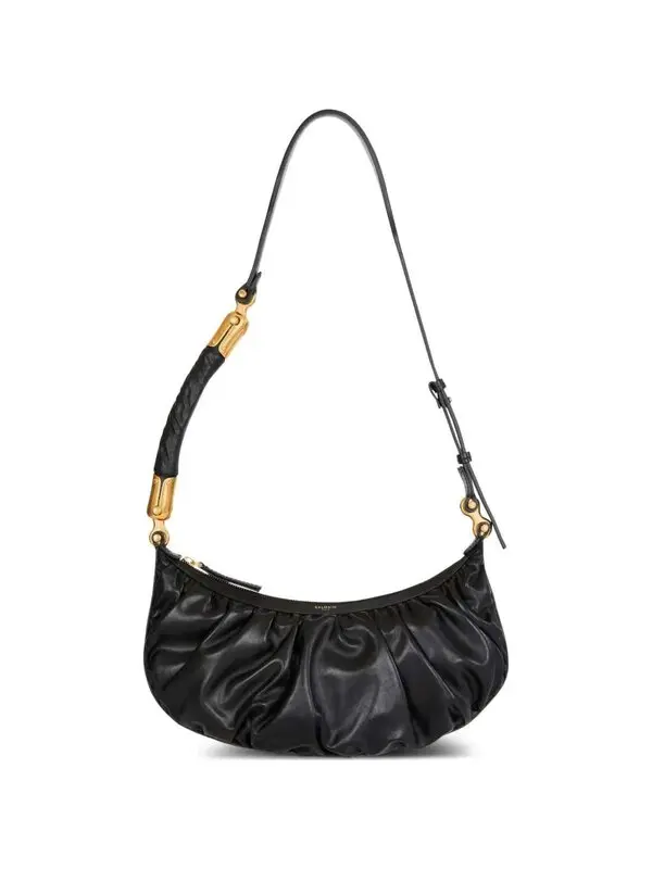 Balmain Ebene Ruffled Shoulder Bag