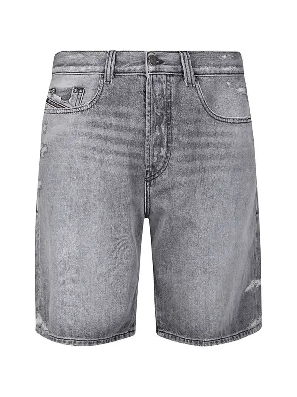 DIESEL® Distressed Denim Shorts - Grey