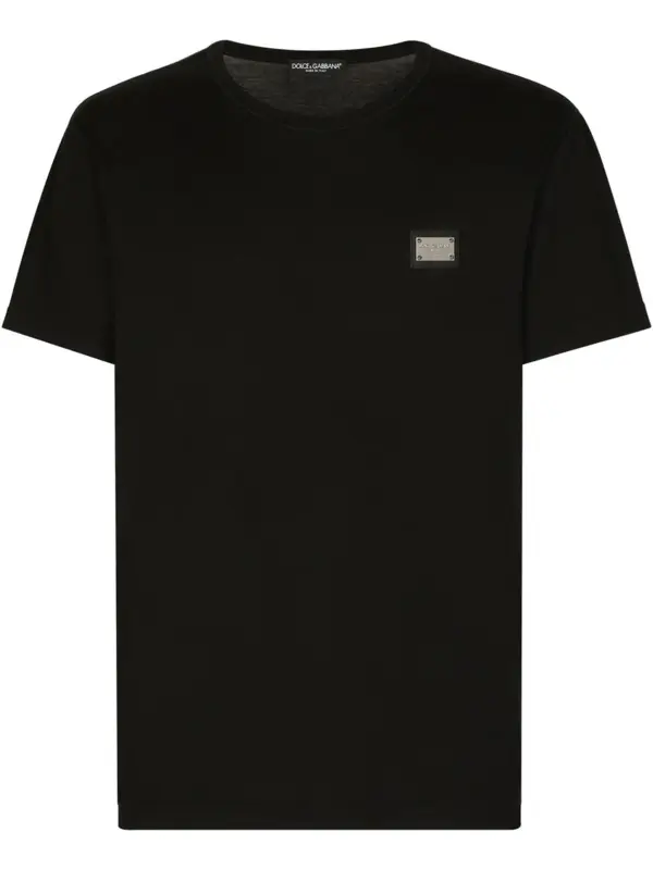 Dolce & Gabbana T-shirt With Logo Plaque - Black