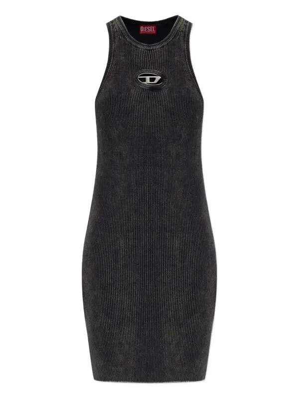 DIESEL® M-anchorage Short Dress With Logo Plaque - Black