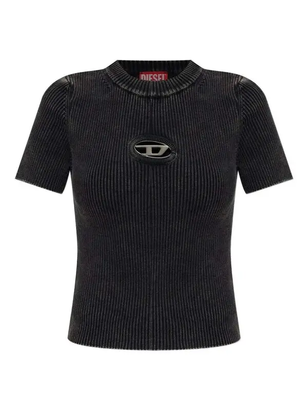 DIESEL® M-anchor-ss T-shirt With Logo - Black