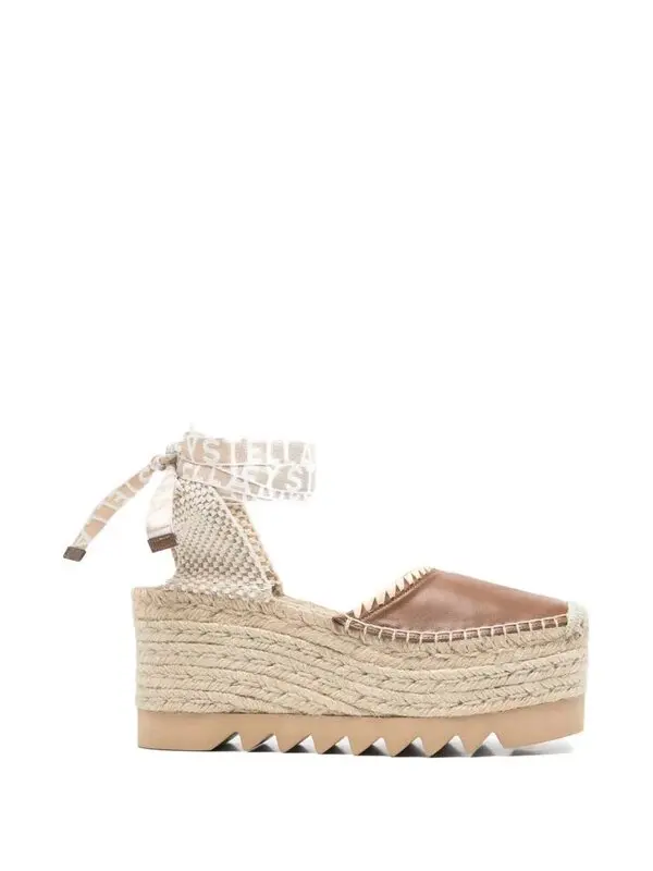 Stella McCartney Gaia `s Wedge Sandal With Back Strap - Brown