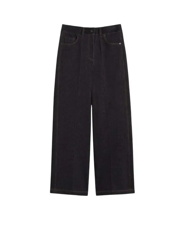 Max Mara Denim-effect Jersey Trousers Navy