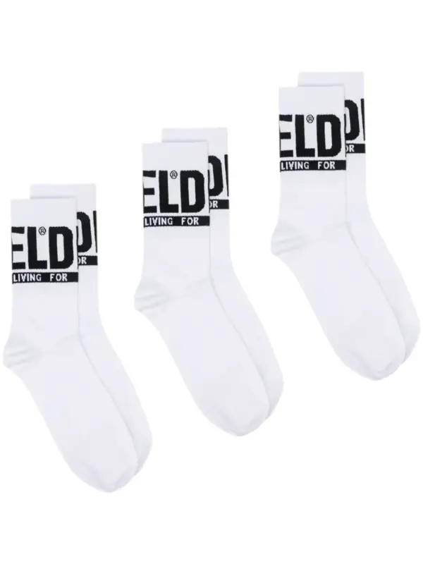 DIESEL® Skm-ray Three-pack Socks - White