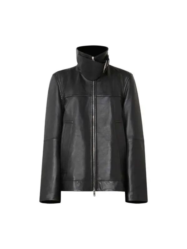 Sportmax Oversized Leather Jacket - Black