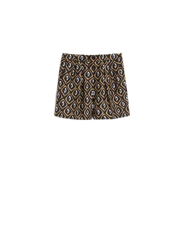 Max Mara Printed Silk Shorts - Black