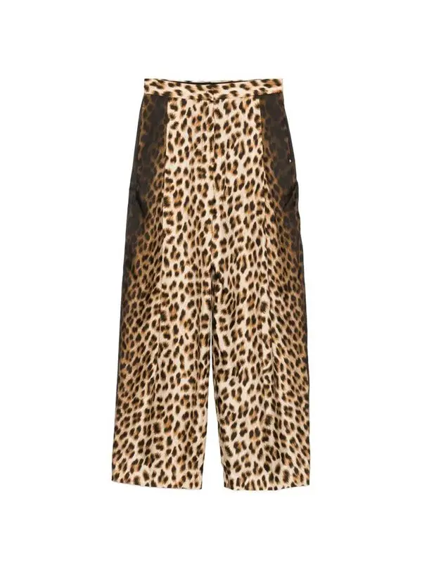 Sportmax Spxoblo Animal Print Pants - Brown