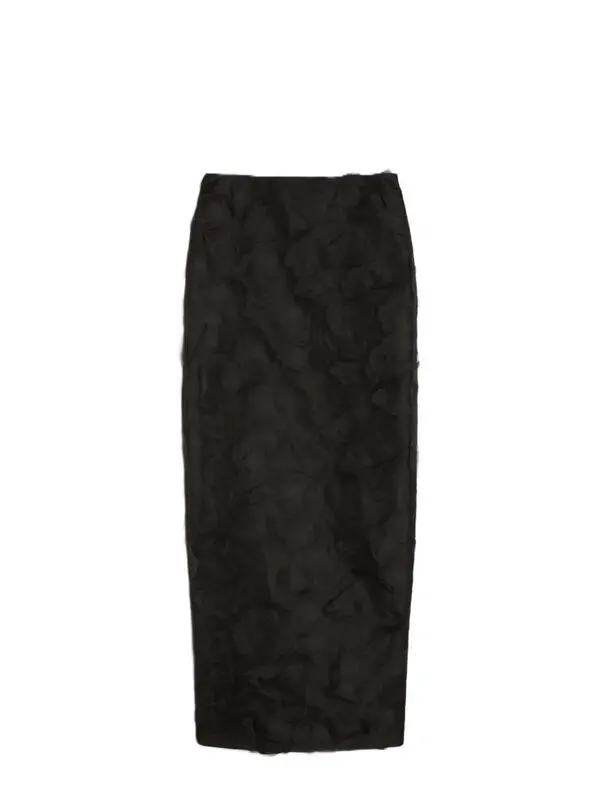 Max Mara Fitted Midi Skirt, Embellished With A 3d Jacquard Texture - Black
