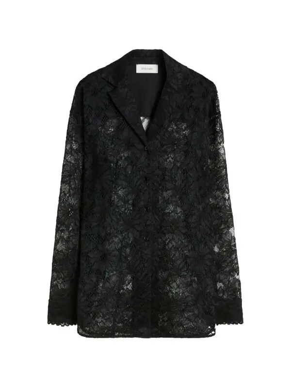 Sportmax Floral Lace Shirt - Black