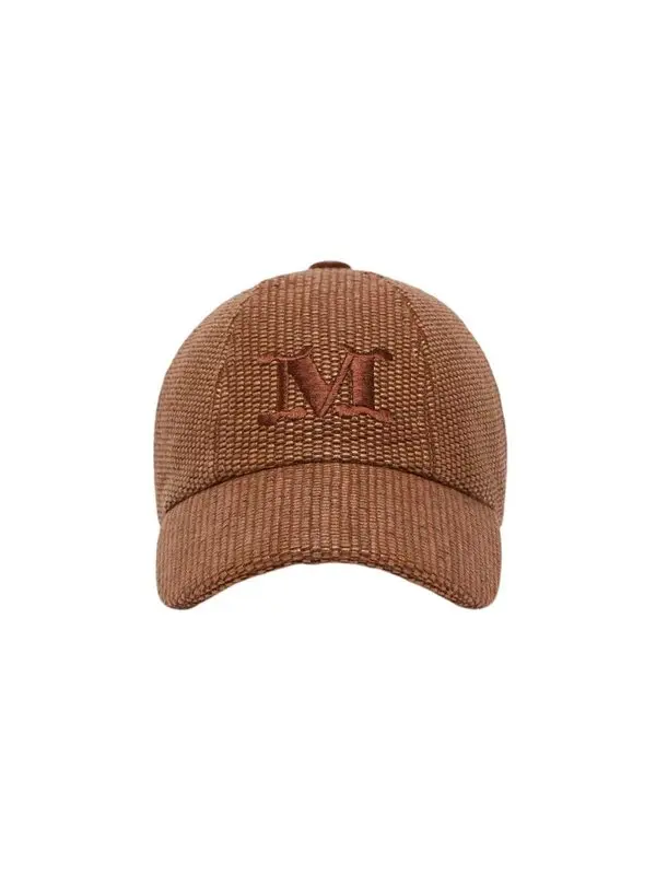 Max Mara Raffia-effect Baseball Cap Amber - Brown