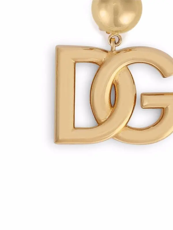 Dolce & Gabbana Dg Logo Clip Earrings - Metallic