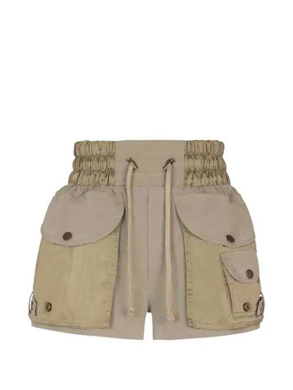 Balmain Cargo Shorts With Elastic Waist - Green