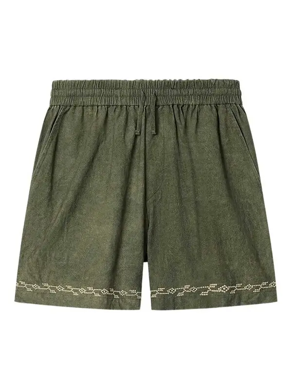 MARANT Zilan Shorts With Embroidery - Green